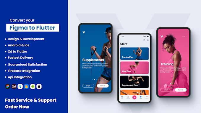 Convert your figma or xd design to flutter app by Tech_soft_co | Fiverr