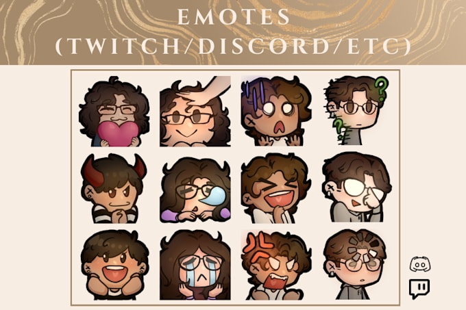Make custom emotes for ur twitch or discord server by Animalgabe | Fiverr
