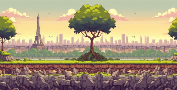 Create 2d pixel art seamless parallax background by Yazidmansouri | Fiverr