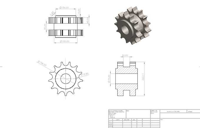 Make technical 2d drawings for a mechanical part by Kingash97 | Fiverr