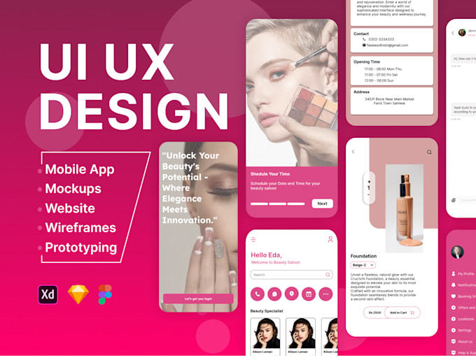 Design wireframes, app ui ux design, web design prototype in figma by ...