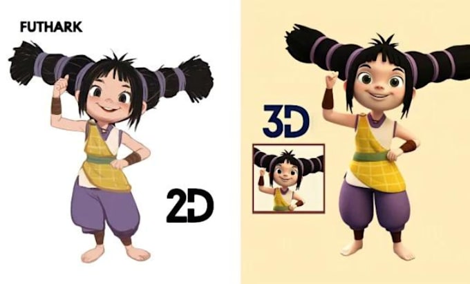 Turn your 2d concept art to 3d character modelling,2d to 3d models by ...