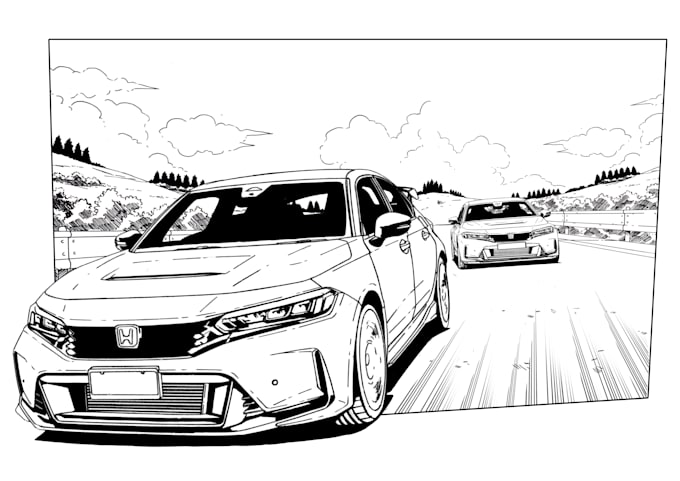 how to draw honda car