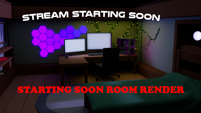 Make a 3d model of a room for a starting soon screen by Ajacks_5 | Fiverr