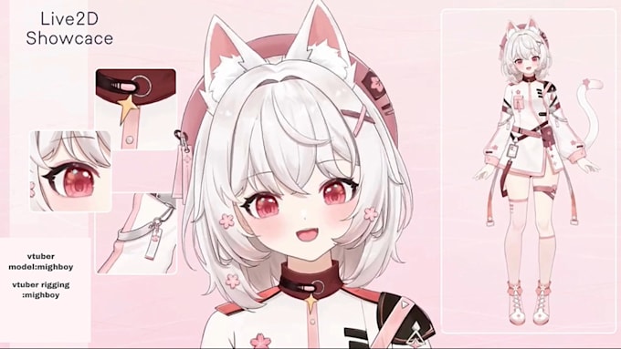 Dibujar y montar el modelo 2d de vtuber, diseño de live2d vtuber usando live2d para vtube studio