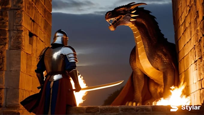 Show you a fight between an honorable knight and a dragon by Aguiar857 ...