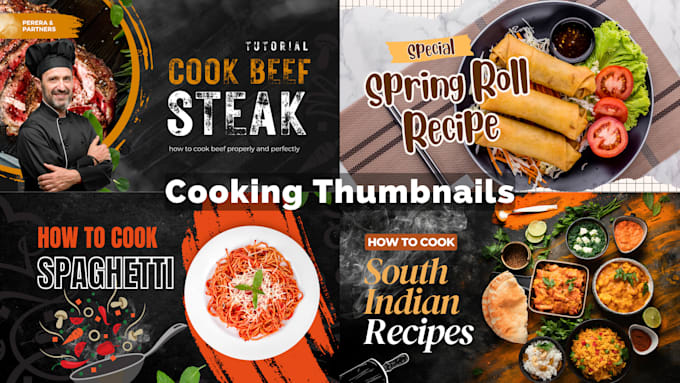 Create eye catching cooking thumbnail designs by Brandkaveesha | Fiverr