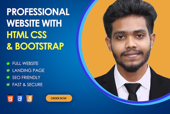 Create a responsive landing page using html and css by Mhshahin05 | Fiverr