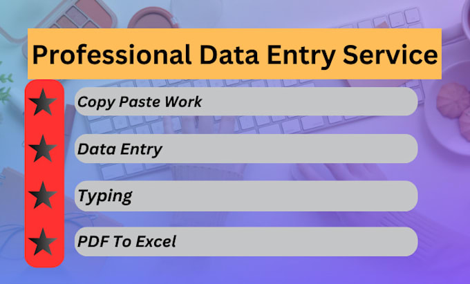 Be your virtual assistant for perfect data entry copy paste work typing ...