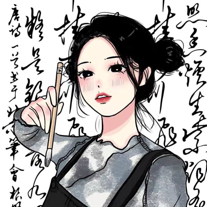 Teach chinese modify artcles hand drawn cartoon avatar by Deng1_yi | Fiverr