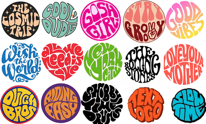 Draw bold typography logo design circle style by Alibrandjani786 | Fiverr