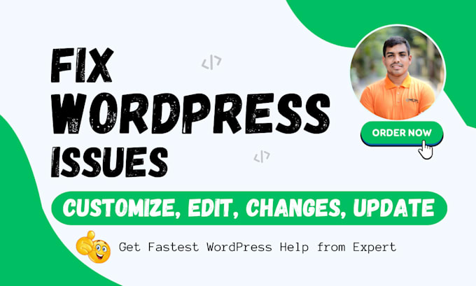 Fix wordpress bugs, website changes, edit, update, customize elementor divi help by Jonayet987 ...