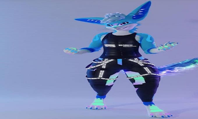 Design and rig vrchat avatar furry avatar in fbx, mmd vroid, vseeface ...