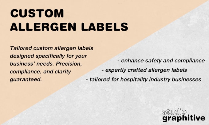 Create allergen labels for your business by Stu_graphitive | Fiverr