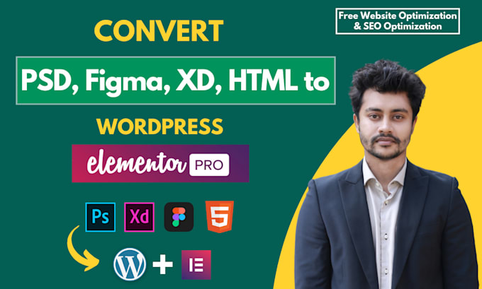 Convert figma to wordpress, figma to elementor, psd to elementor pro by Asfiqurrahman | Fiverr