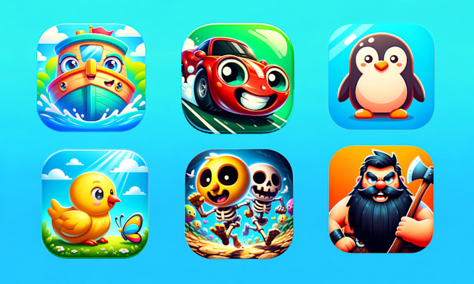 Design an eye catching cartoon game app icon by Enricocorti | Fiverr