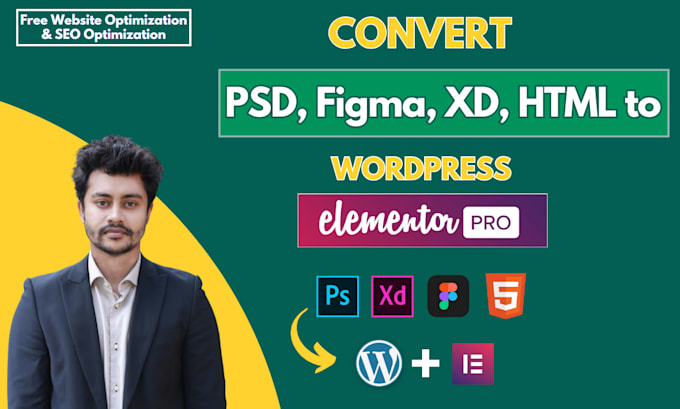 Convert figma to wordpress, figma to elementor, psd to elementor pro by Asfiqurrahman | Fiverr