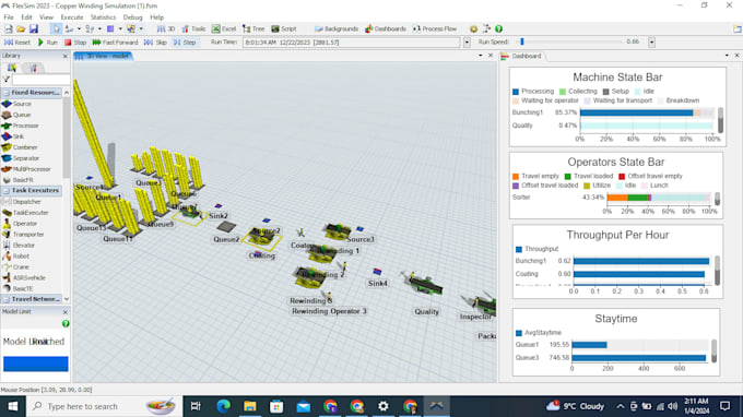 Make, optimize and industrial simulation on flexsim by Engr_usman56 | Fiverr