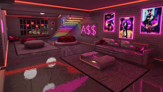 Create a highly detailed custom vrchat world and bedrooms by Haywhy44 ...