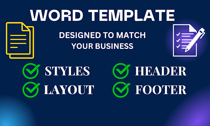 Create a professional microsoft word template, brand template design by ...
