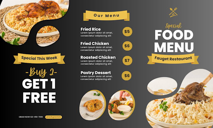Make a professional menu card by Designerg7 | Fiverr