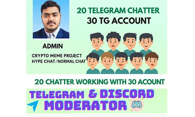 Telegram moderator, discord moderator, community manager affilite ...