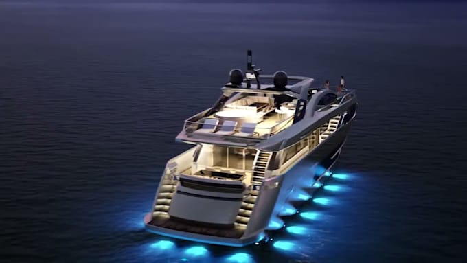 Top quality 3d boat animation, ship animation, yachts model, water ...