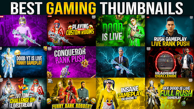 Design high quality gaming youtube thumbnails by Muhammadammar06 | Fiverr