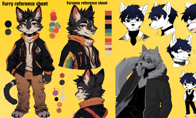 Couple nsfw furry ref sheet, furry reference sheet fursona ref sheet ...