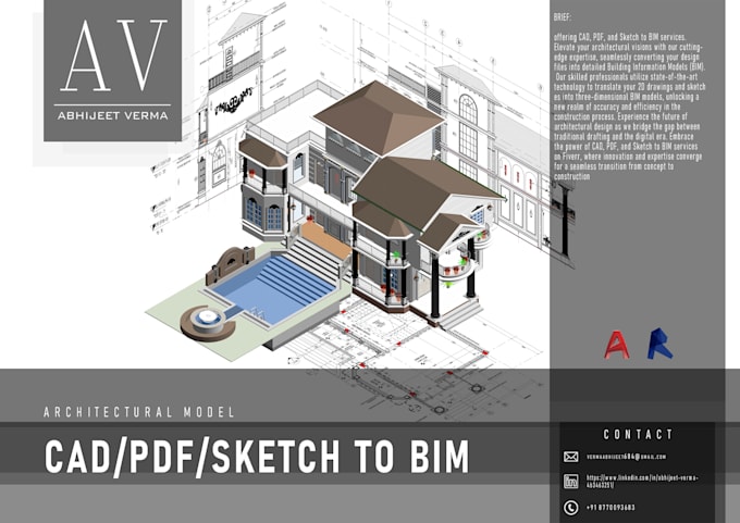 Convert your cad, pdf, sketch into the bim model