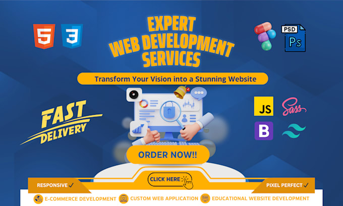 Do xd, figma, sketch to html, css, bootstrap, tailwind, js by Munim_freelance | Fiverr