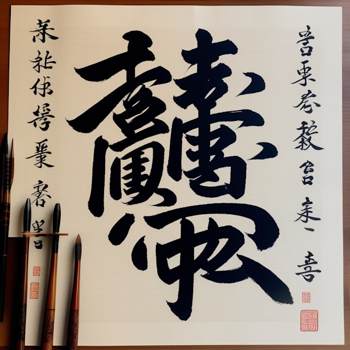 Make handwritten kanji hanzi in chinese calligraphy for you by ...