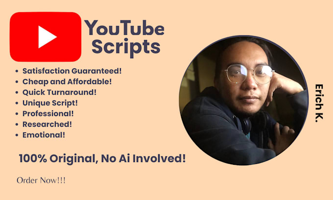 Craft captivating youtube scripts to elevate your content by Imerichk | Fiverr