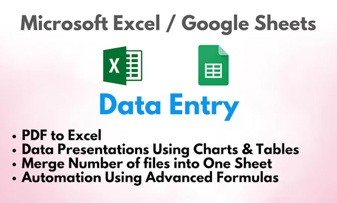Do microsoft excel and google sheet data entry by Dilki_abey | Fiverr