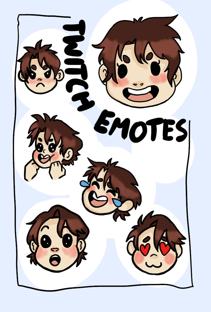 Draw your twitch emotes by Cowjuggie | Fiverr