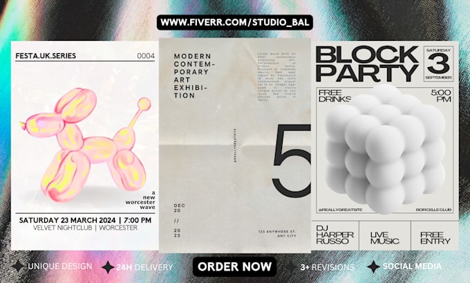 Create a modern minimalist event or concert poster by Studio_bal | Fiverr