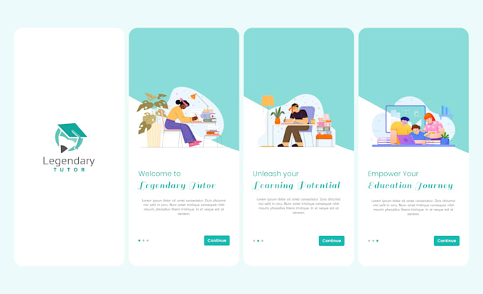 Design splash and onboarding screens for your mobile app by Maryam_uiux ...