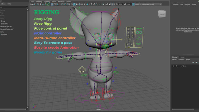 Rigg 3d model in maya for animation and game engines by Zahidul_cg | Fiverr