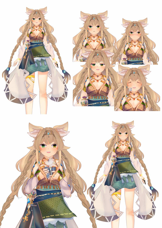 Draw and rig a 2d vtuber model, 2d vtuber, live2d model for vtube ...