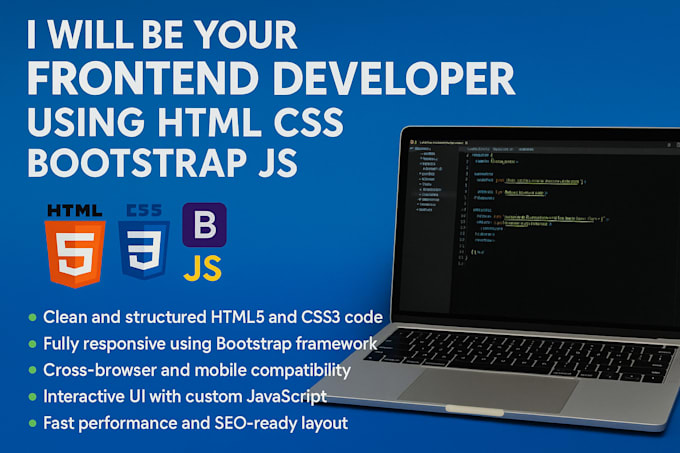 Be Your Frontend Developer Using Html Css Bootstrap Js By Imammhehedi