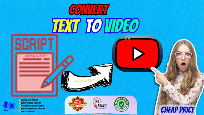 Convert article, blog post, and text to video with premium voice over by Abuabdullah1 | Fiverr