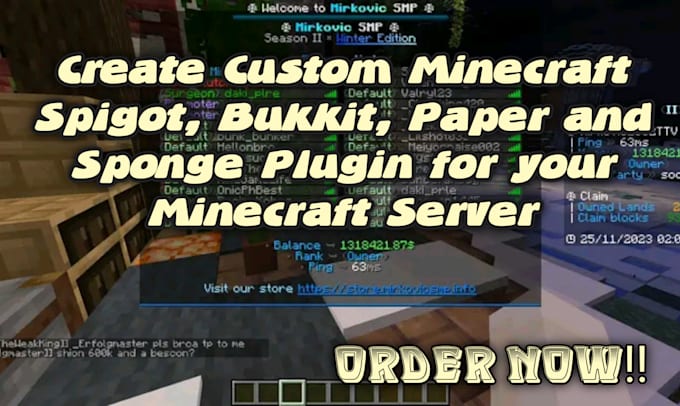 Create custom minecraft spigot, bukkits, and sponge plugin for your server
