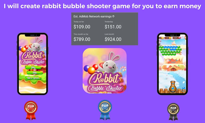 Develop rabbit bubble shooter game for you to earn money by Talib2001 ...