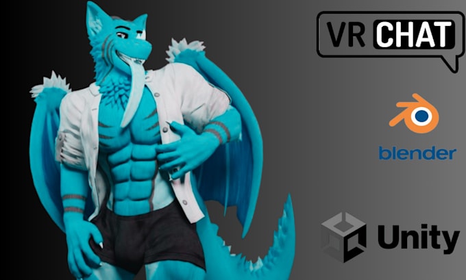 Create custom furry avatar, vrchat avatar, fursona, 3d model, vrc ...