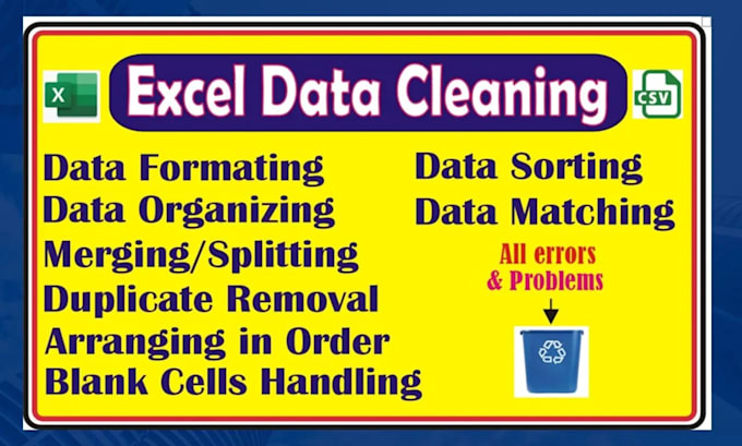 Do an error free cleaning of your excel database by Rajmayadevi | Fiverr