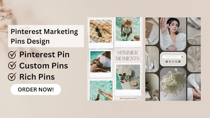 Design 15 pinterest image pins, rich pins and video ads by ...