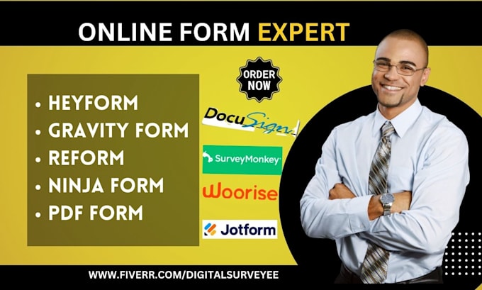 Create fillable heyform gravity form ninja form pdf form reform by Digitalsurveyee | Fiverr