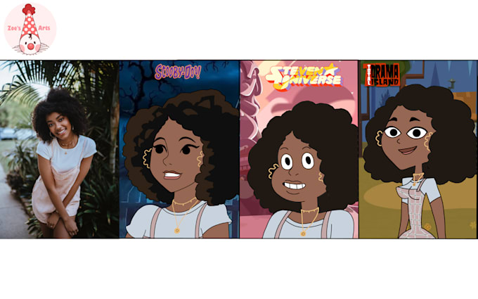 Draw you in any cartoon art style by Zoesarts | Fiverr