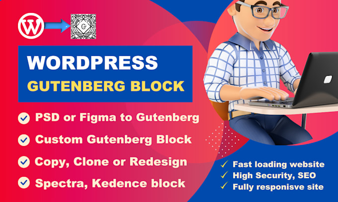 Develop a responsive wordpress website with gutenberg block by Shamimsweb | Fiverr
