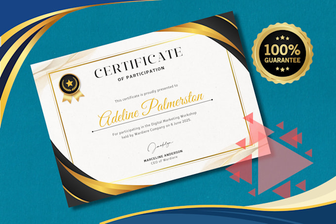 Design professional, unique and custom course certificate by Gmp ...